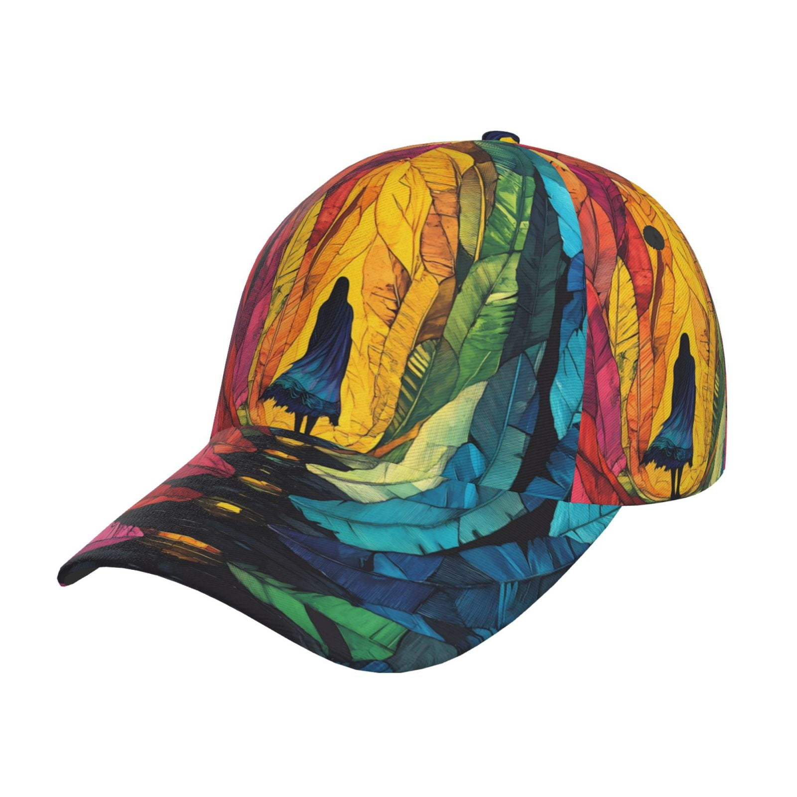 Baseball Cap, Rainbow Feathers Pathway Sun Hats for Men Women, Adjustable Golf Dad Hat for ...