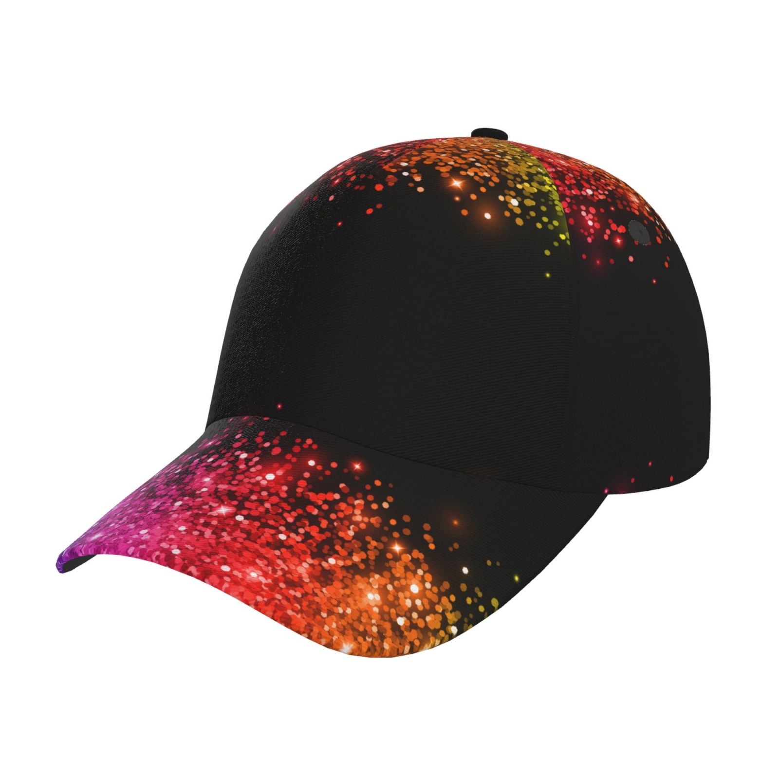 Baseball Cap - Rainbow Glitter Border Adjustable Size Hats For Men And ...