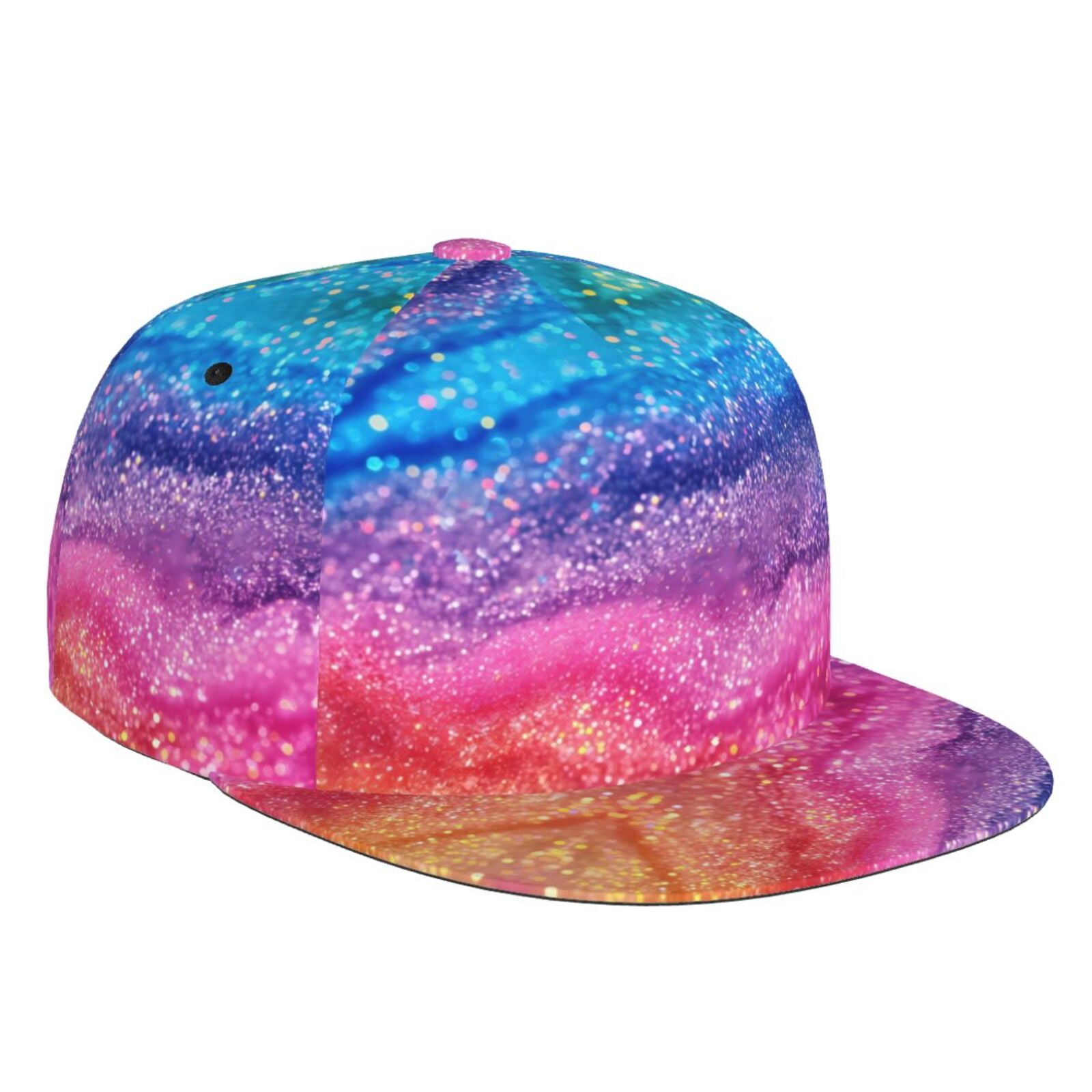 Baseball Cap - Rainbow Glitter Cute Hats for Men/Women Low Profile ...