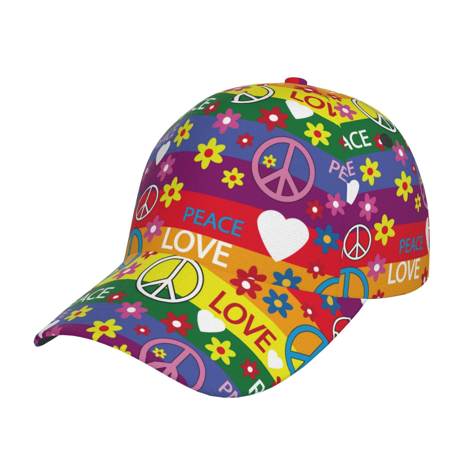 Baseball Cap, Rainbow peace sign cute Sun Hats for Men Women ...