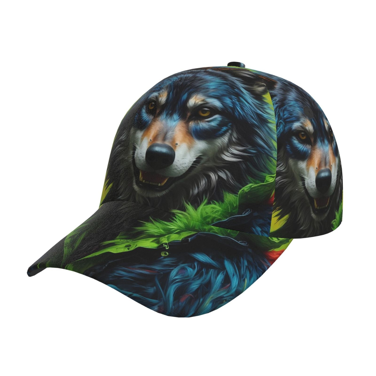 Baseball Cap, Realistic Style Wolf Warrior Trucker Hats Women Dad Hat ...