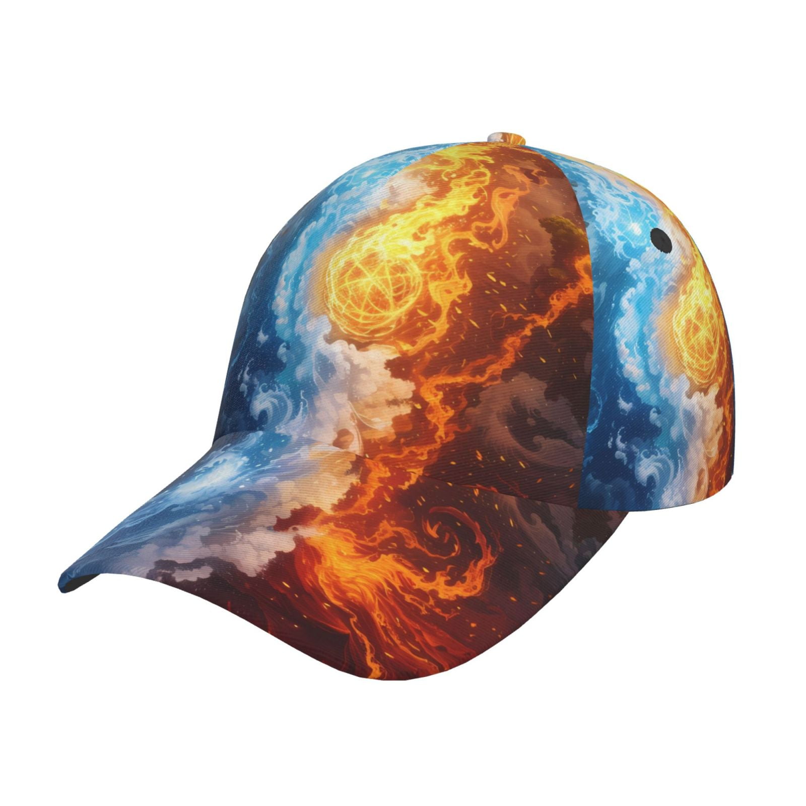Baseball Cap - Red And Blue Flame Waves Adjustable Size Hats For Men ...