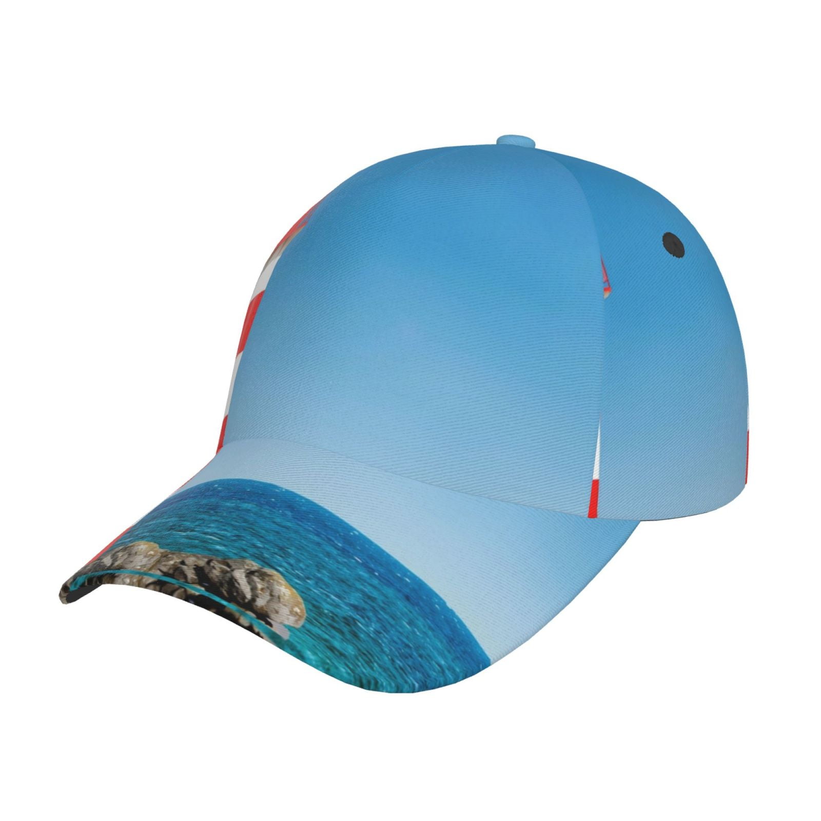 Baseball Cap - Red And White Lighthouse Adjustable Size Hats for Men ...