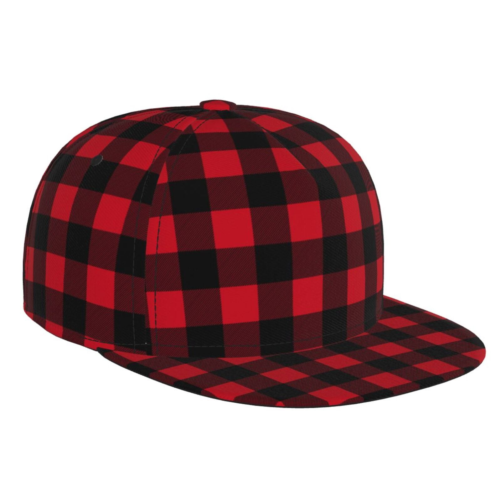 Baseball Cap - Red Black Twill Stripe Plaid Hats for Men/Women Low ...