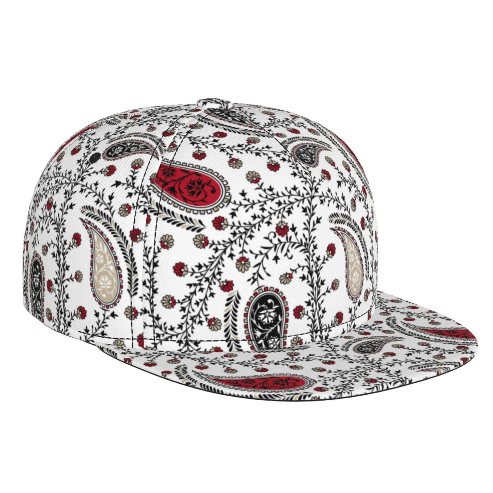 Baseball Cap - Red Black White Paisley Hats for Men/Women Low Profile ...