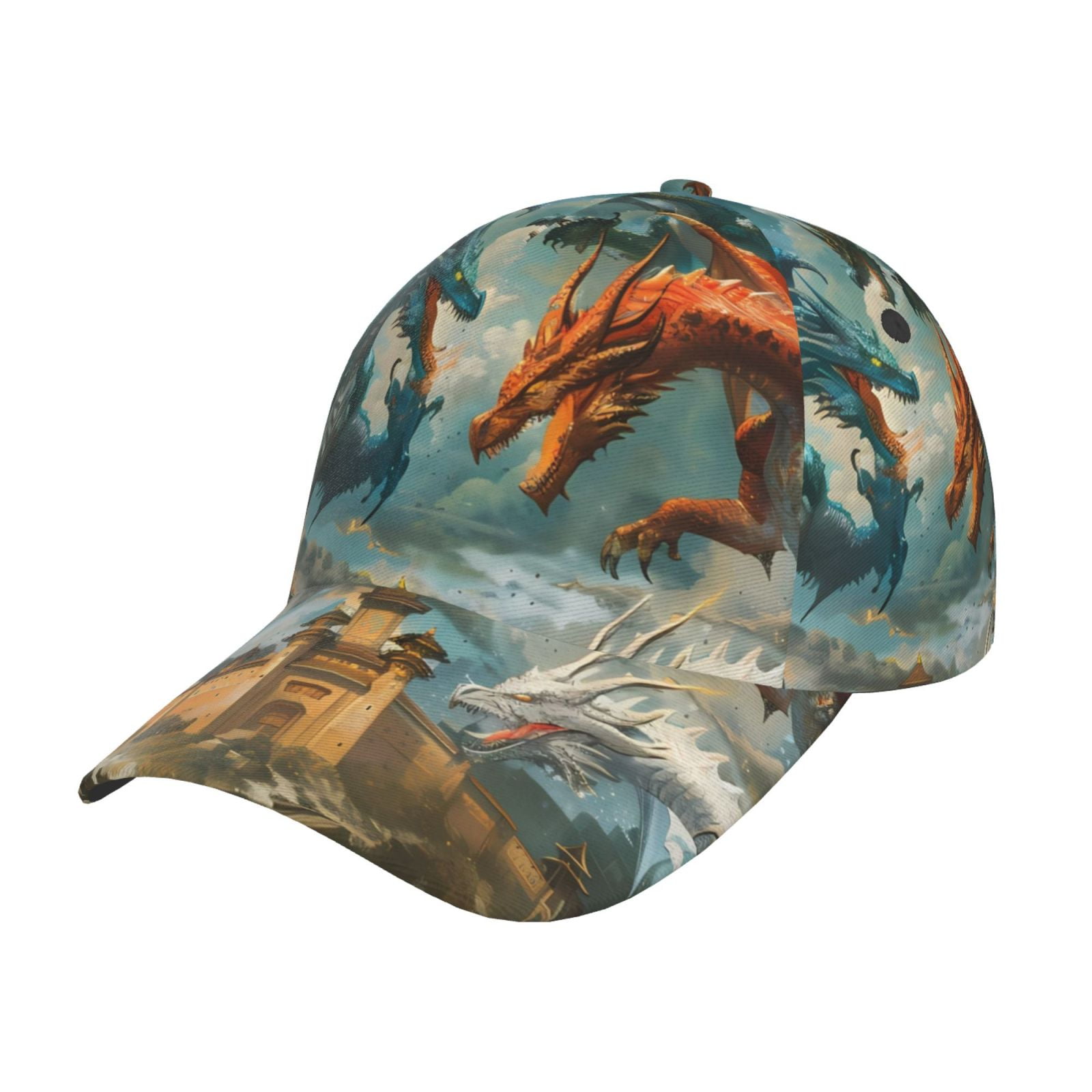Baseball Cap - Red Blue Dragon Battle Epic Hats for Men Women Low ...