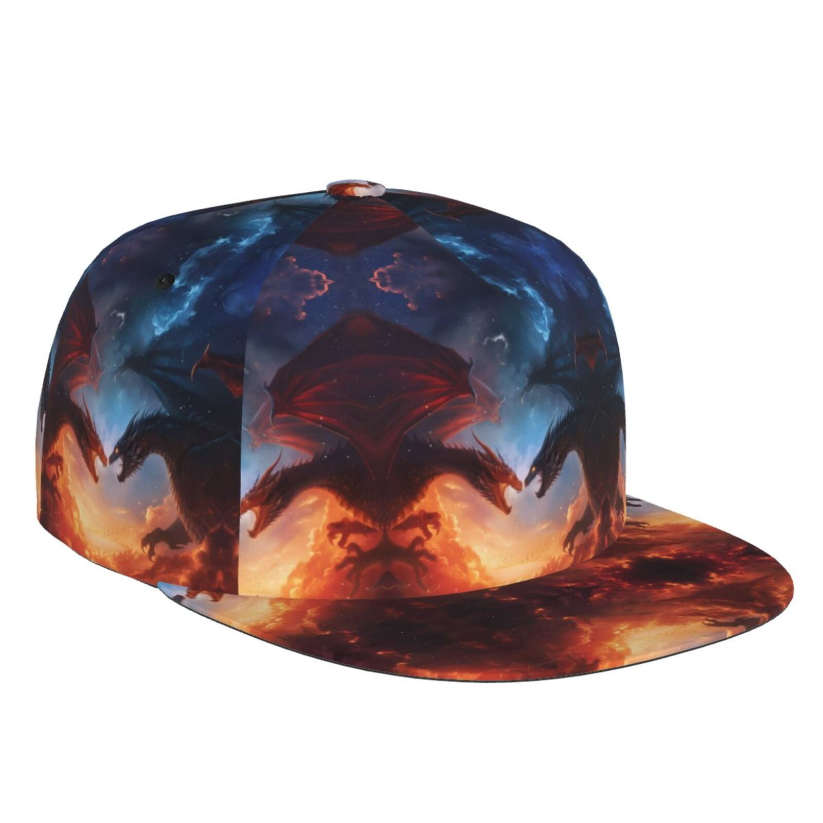 Baseball Cap - Red and Blue Fire Cloud Dragon Hats for Men/Women Low ...