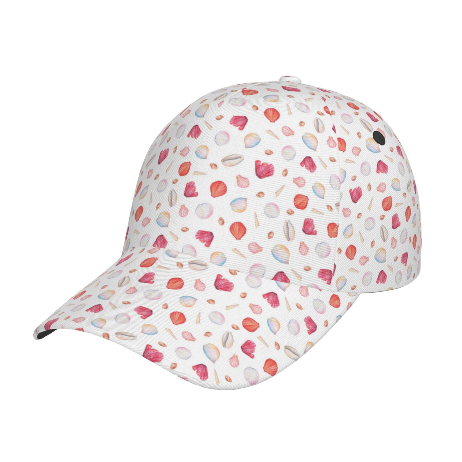 Baseball Cap, Red Coral And Scallop Seashell Sun Hats For Men Women ...