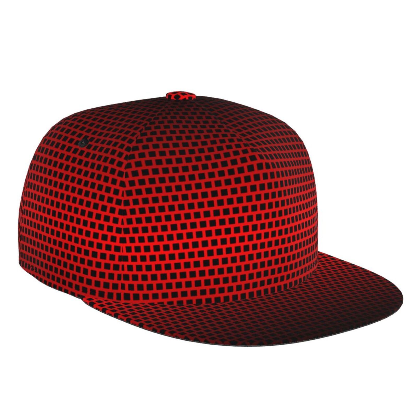 Baseball Cap - Red Geometric Perforated Hats for Men/Women Low Profile ...