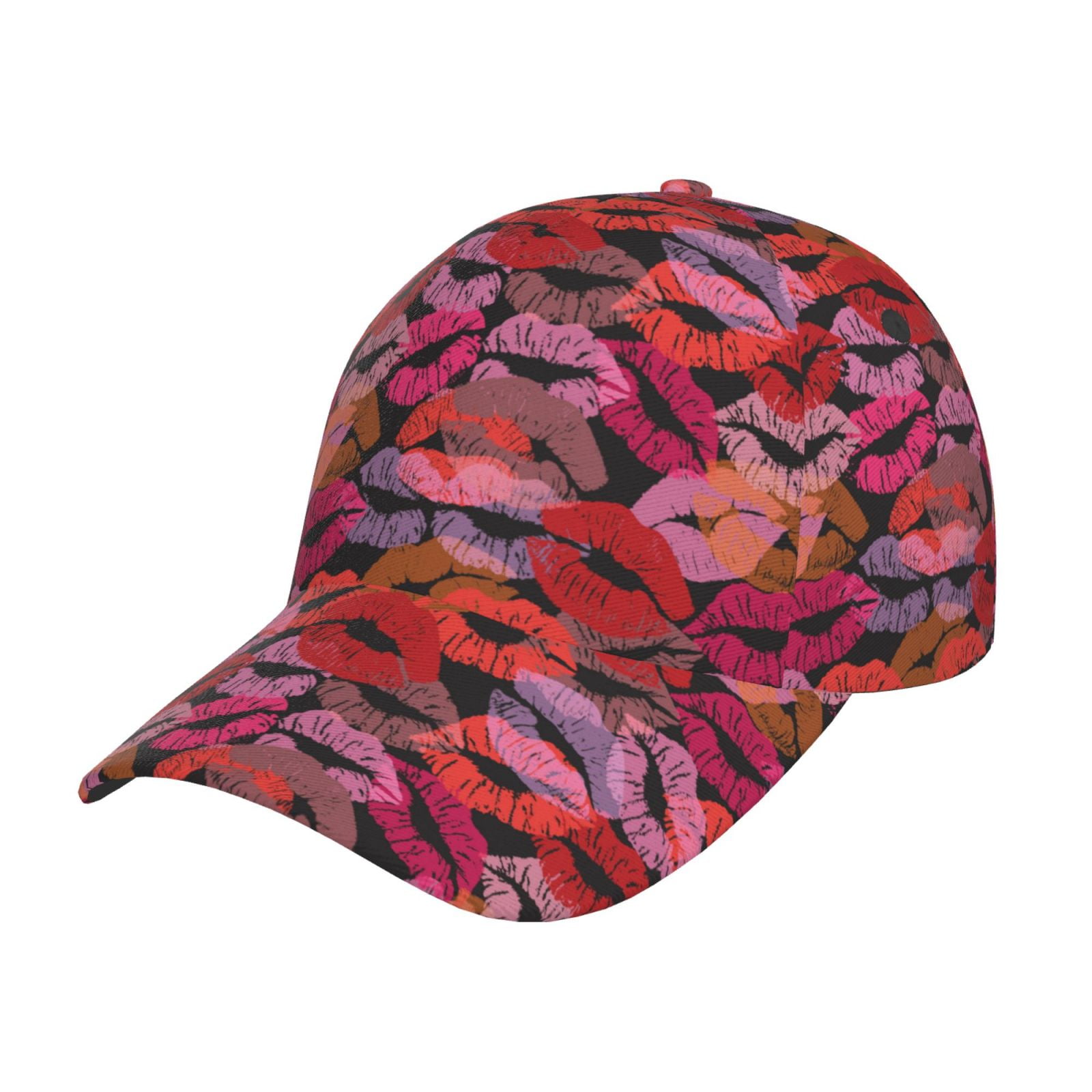 Baseball Cap, Red Lips Kissing Trucker Hats Women Dad Hat for Workouts ...