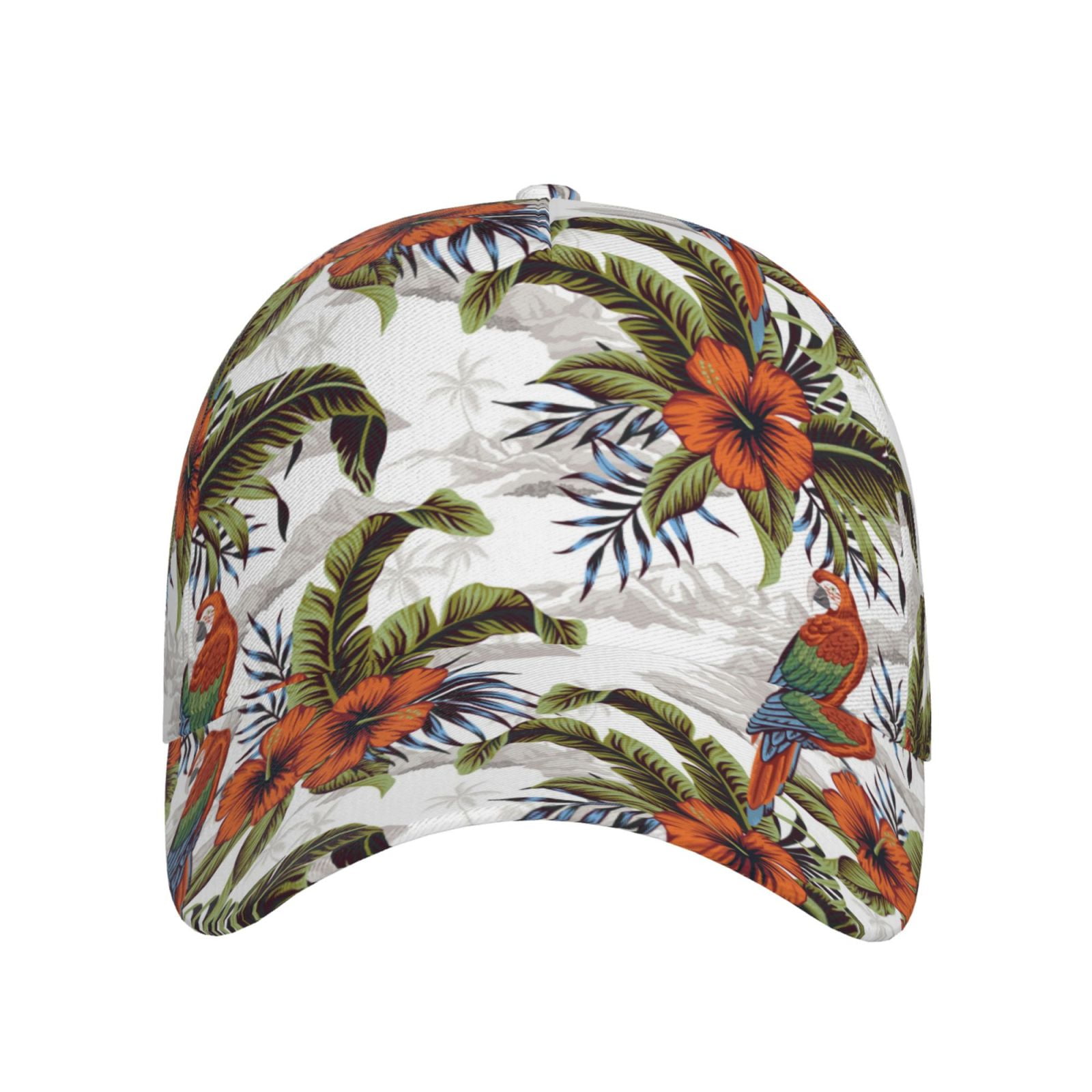 Baseball Cap, Red Parrot Banana Leaf Flower Trucker Hats Women Dad Hat ...