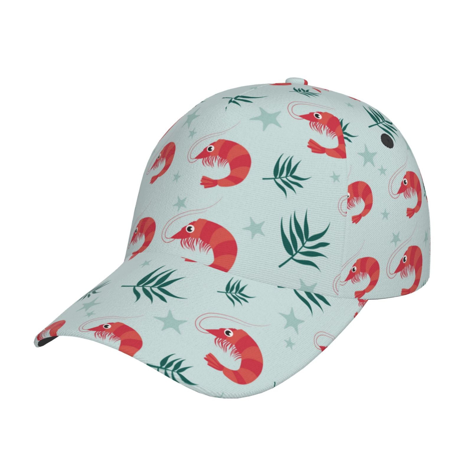 Baseball Cap - Red Shrimp Green Grass Adjustable Size Hats For Men And ...