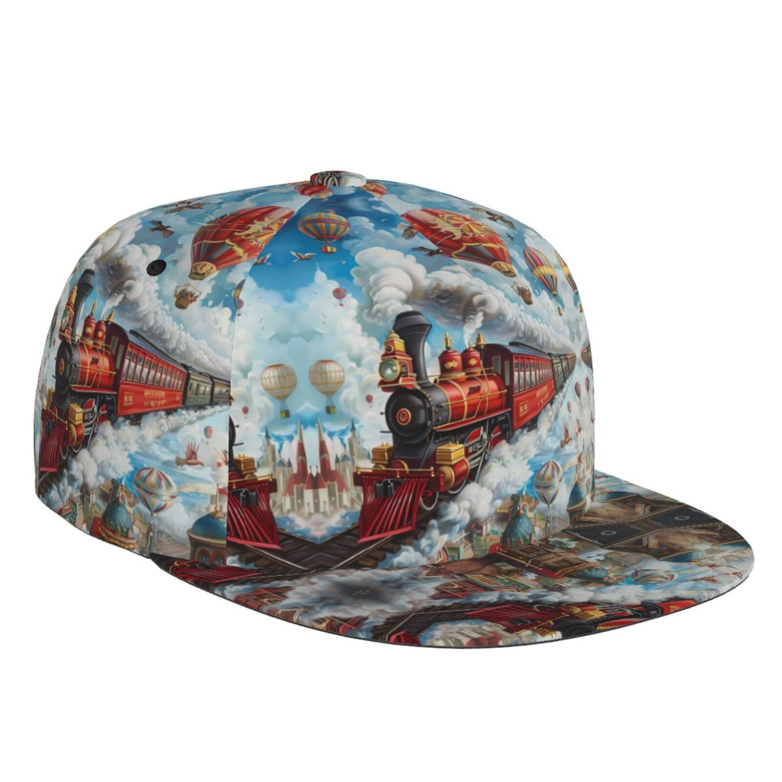 Baseball Cap - Red Train Hot Air Balloon Hats for Men/Women Low Profile ...