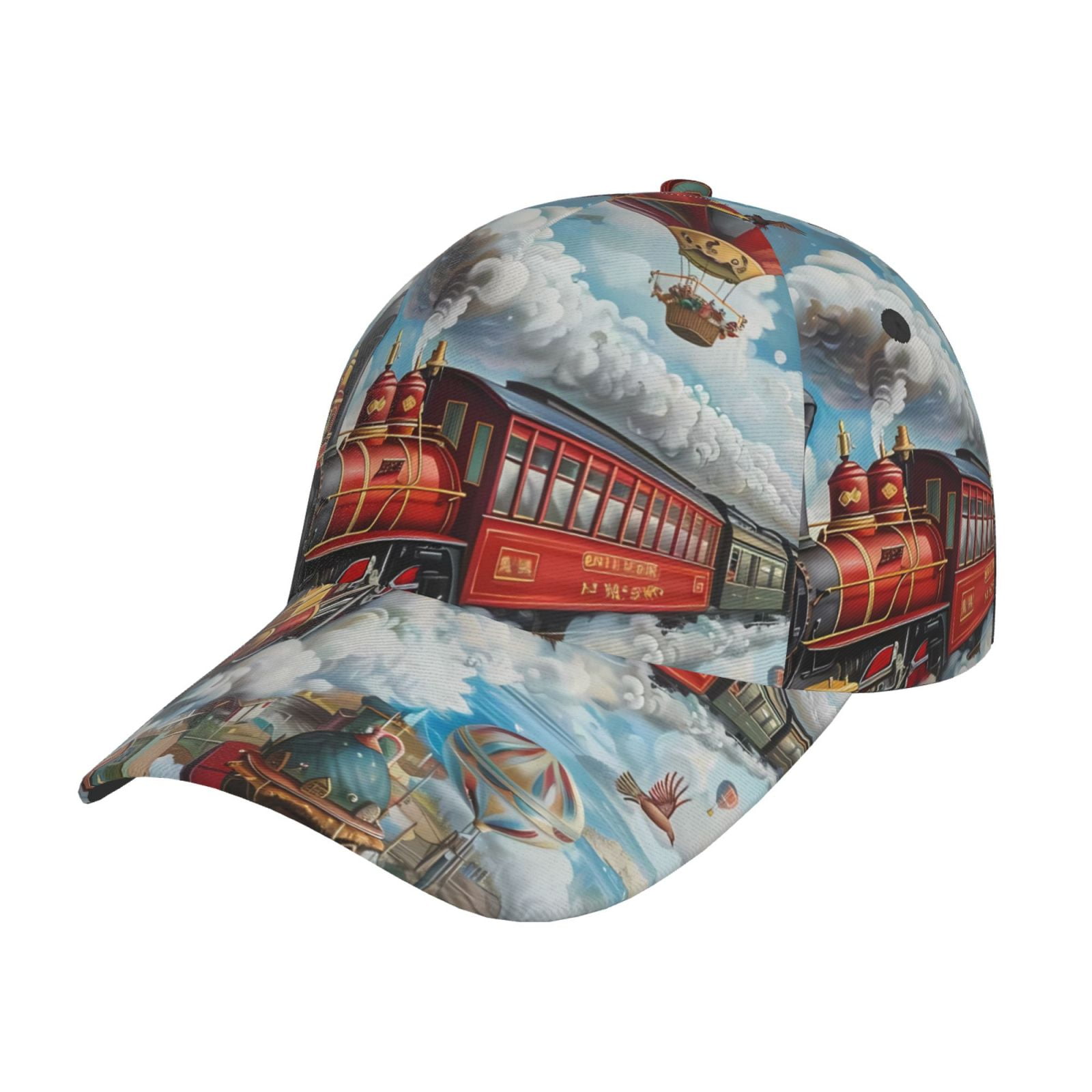 Baseball Cap, Red Train Hot Air Balloon Trucker Hats Women Dad Hat for ...