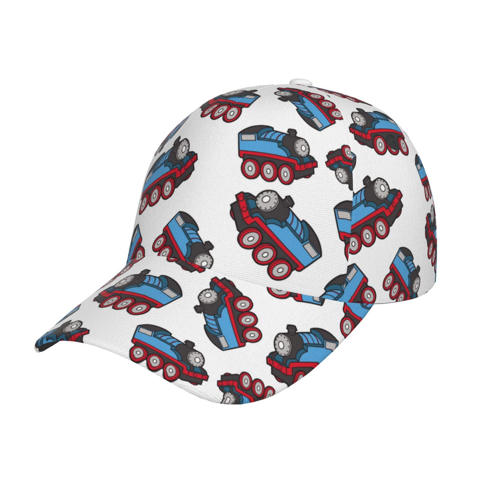 Baseball Cap, Red Train Pattern Blue Sun Hats For Men Women, Adjustable ...