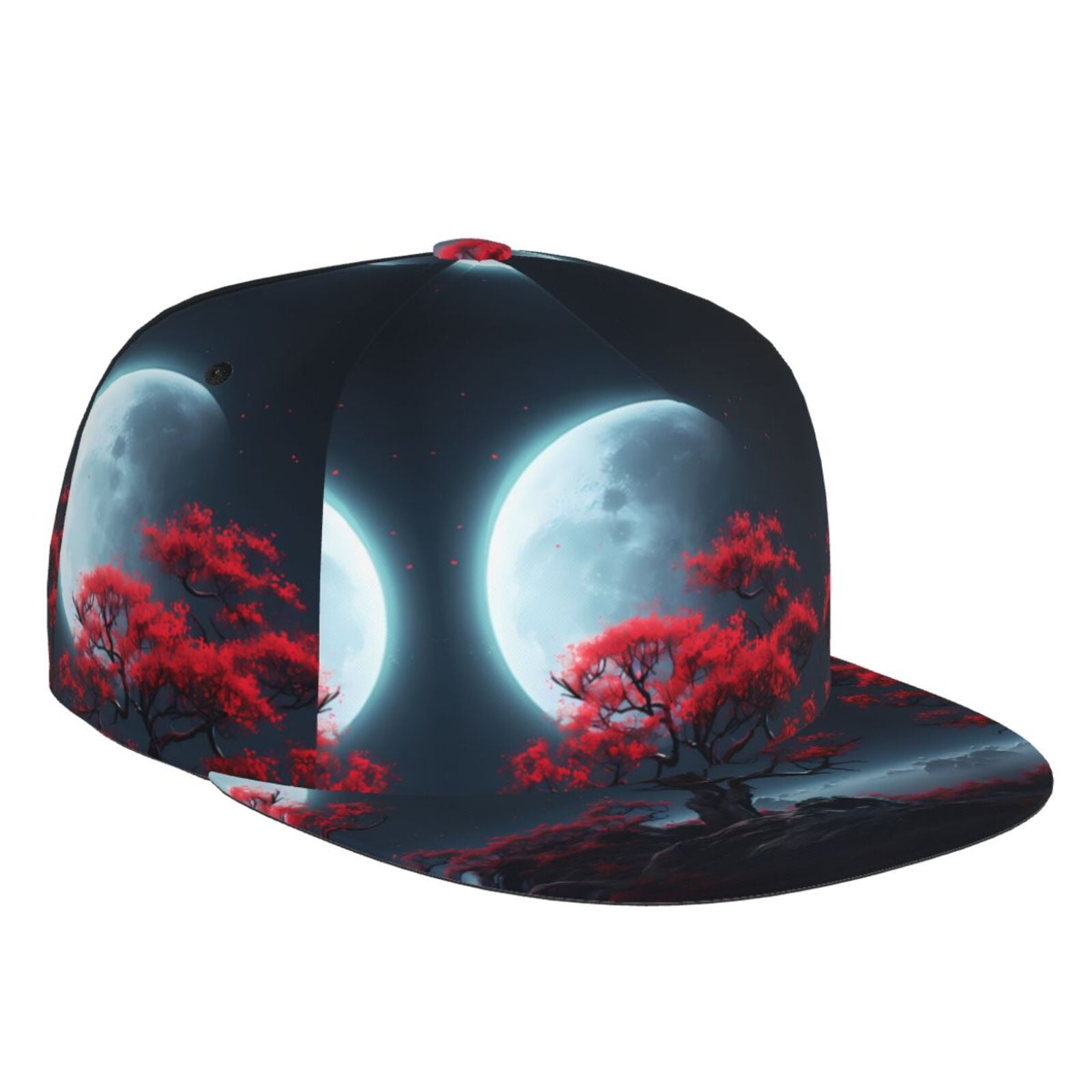 Baseball Cap - Red Tree Moon Night Sky Hats for Men/Women Low Profile ...