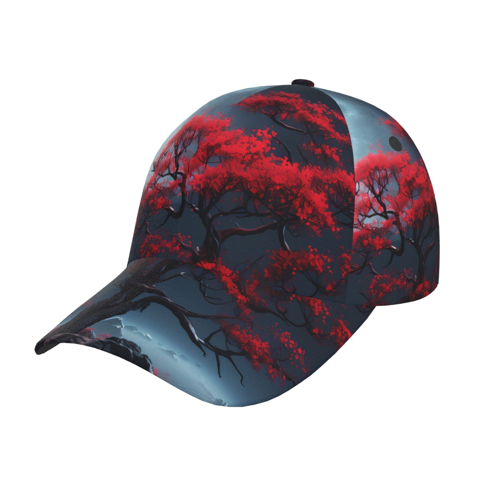 Baseball Cap - Red Tree Moon Night Sky Hats for Men Women Low Profile ...