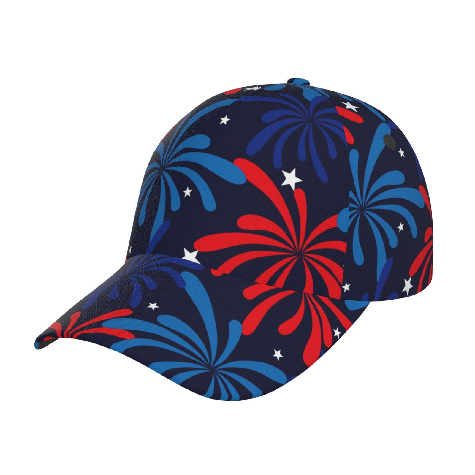 Baseball Cap - Red White Blue Fireworks Hats for Men Women Low Profile ...
