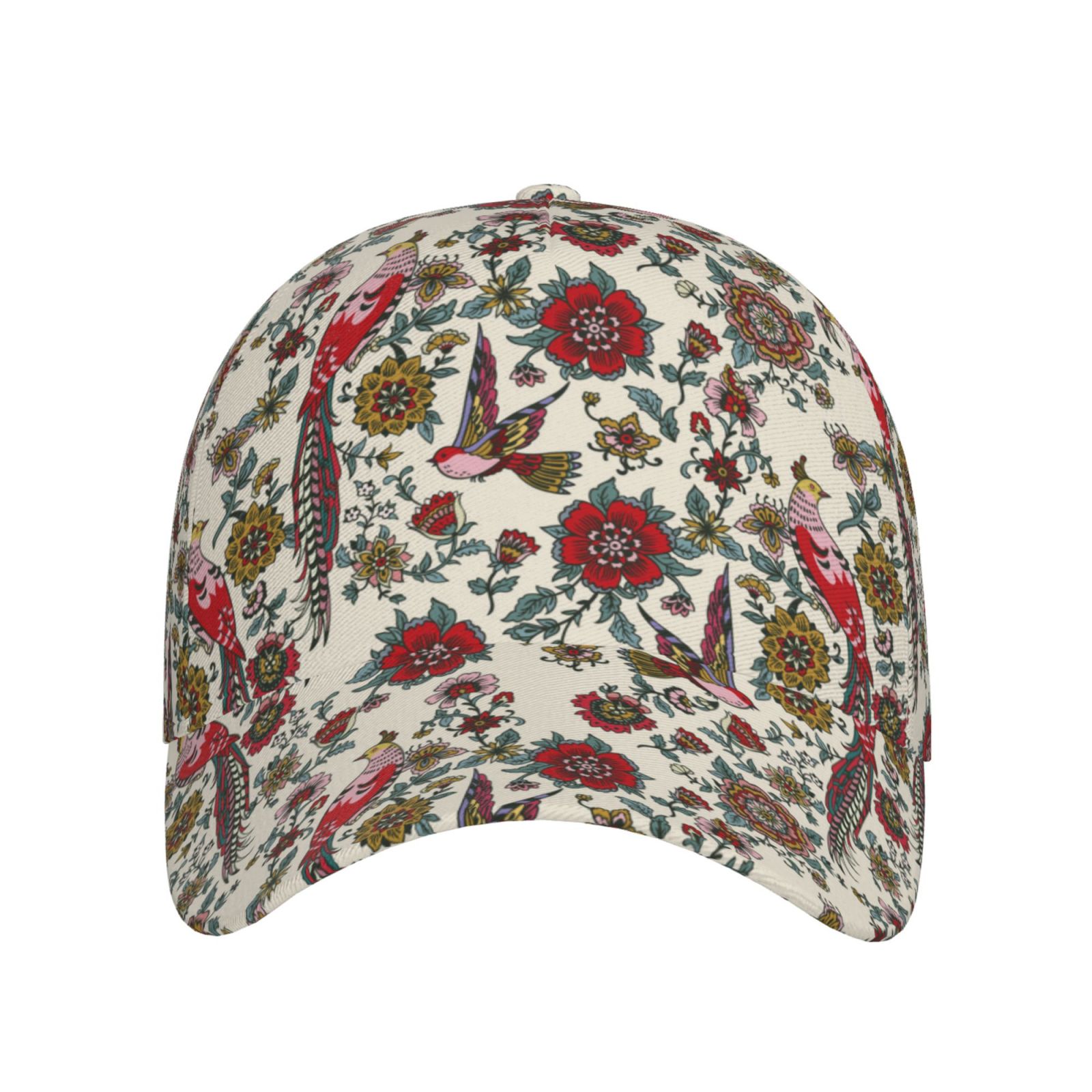 Baseball Cap, Red Yellow Flowers And Birds Trucker Hats Women Dad Hat ...