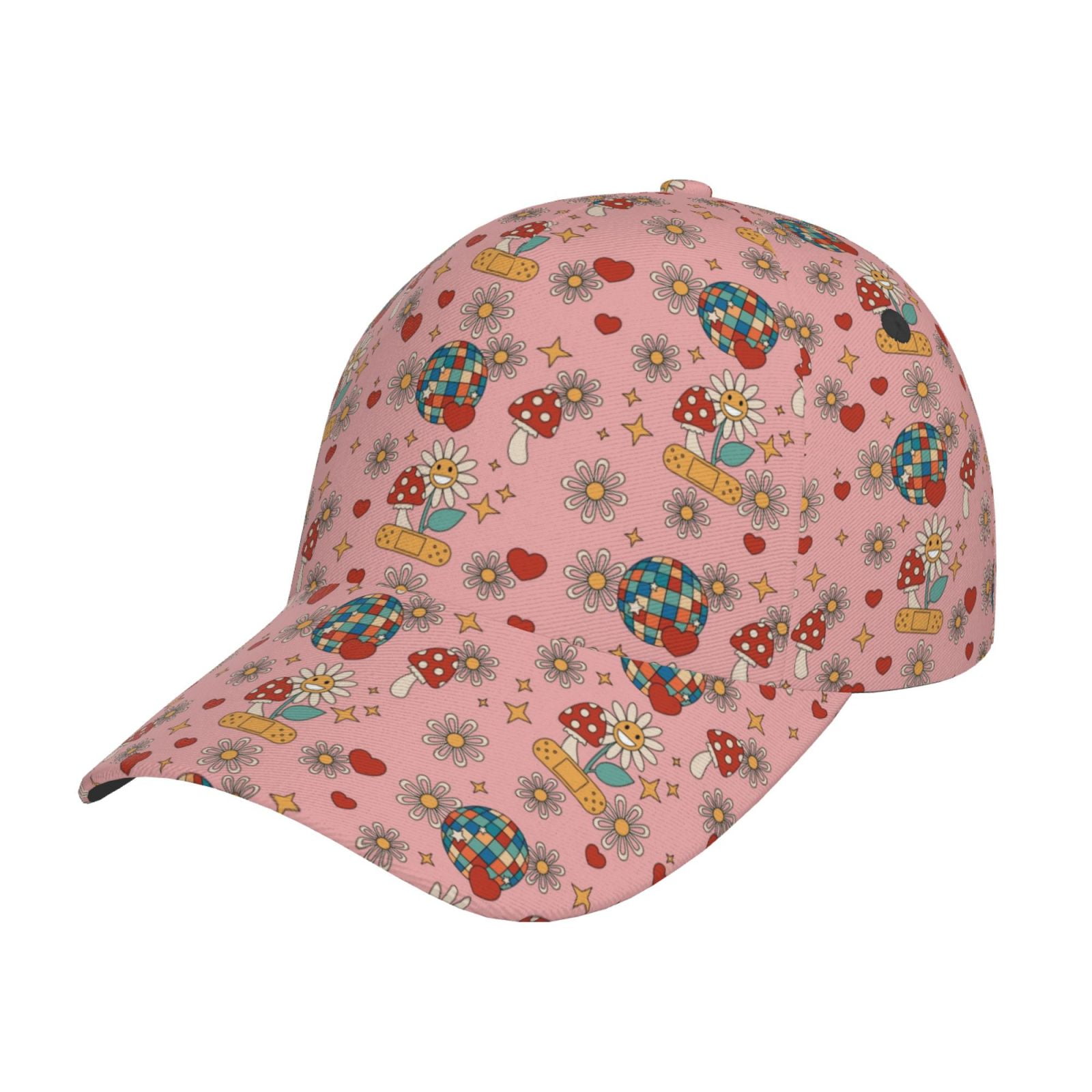 Baseball Cap - Retro 70s 60s Hippie Flower Hats for Men Women Low ...