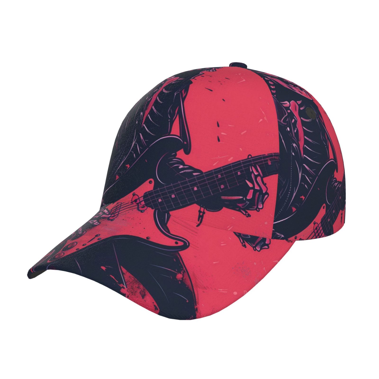 Baseball Cap - Rock Skull Guitarist Hats for Men Women Low Profile ...