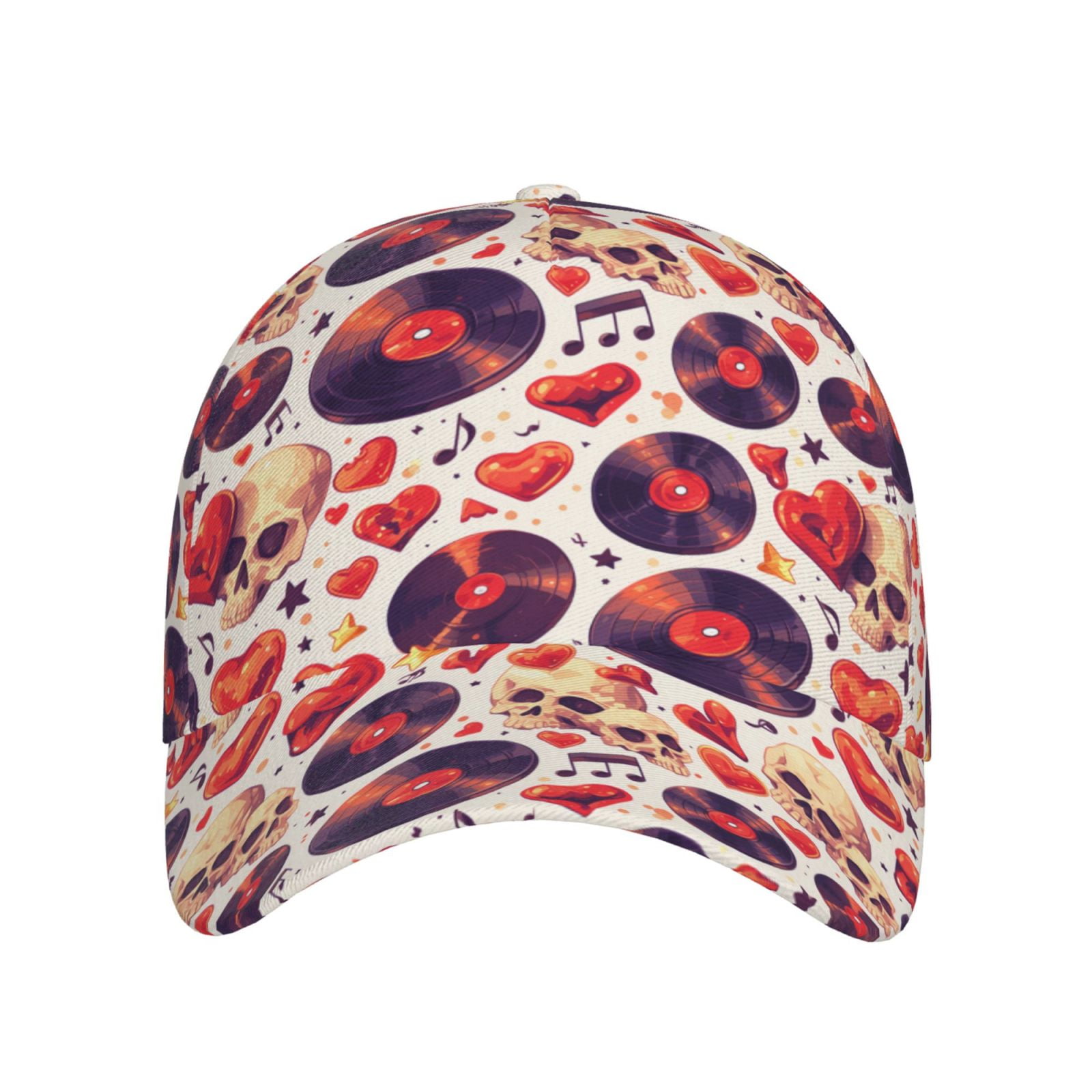 Baseball Cap, Rock Skull Record Heart Trucker Hats Women Dad Hat For ...