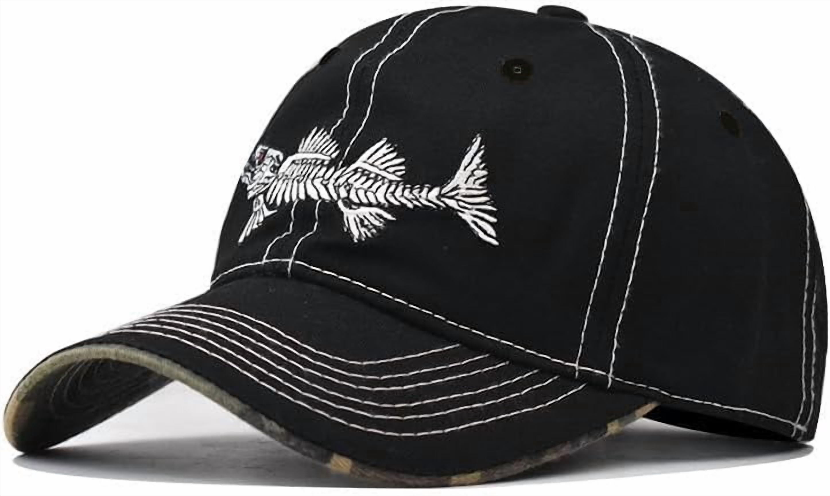 Baseball Cap Running Cap Dad Hat Fishbone Baseball Hat Adjustable Clip ...