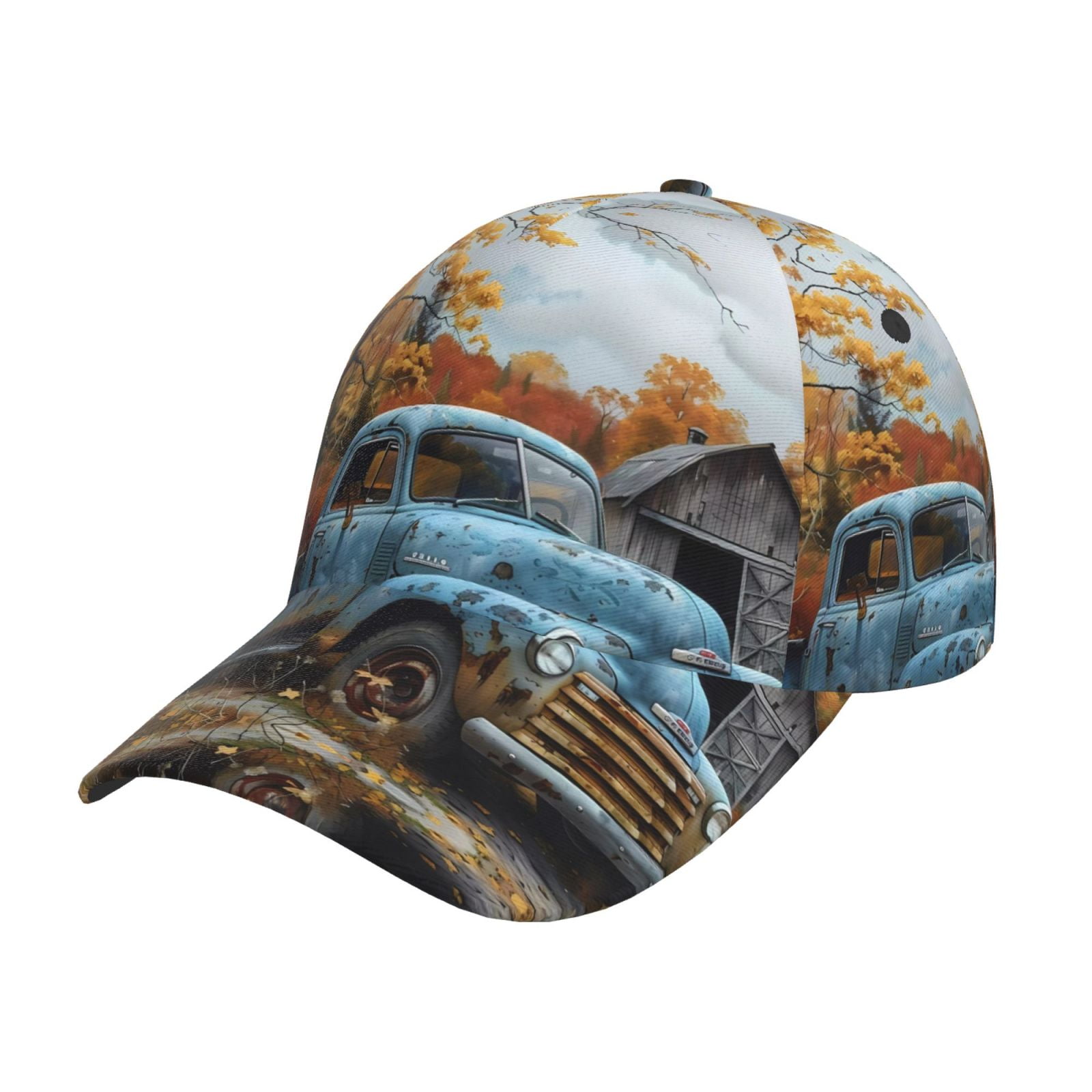 Baseball Cap - Rustic Vintage Truck Autumn Adjustable Size Hats for Men ...