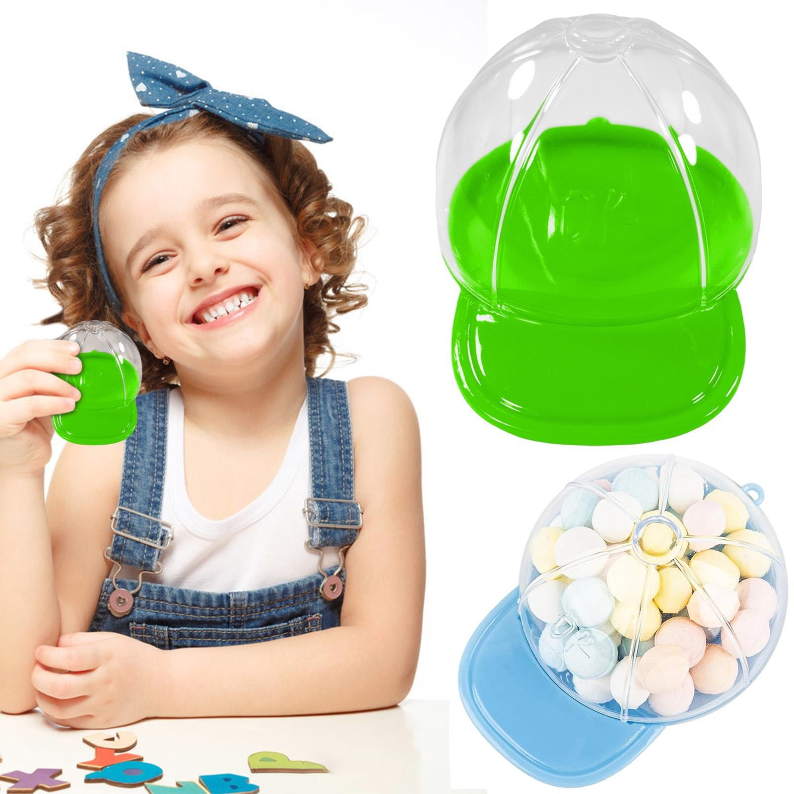 Baseball Cap Shaped Candy Box, 2" Novelty Gift Packaging with Snap Lock ...