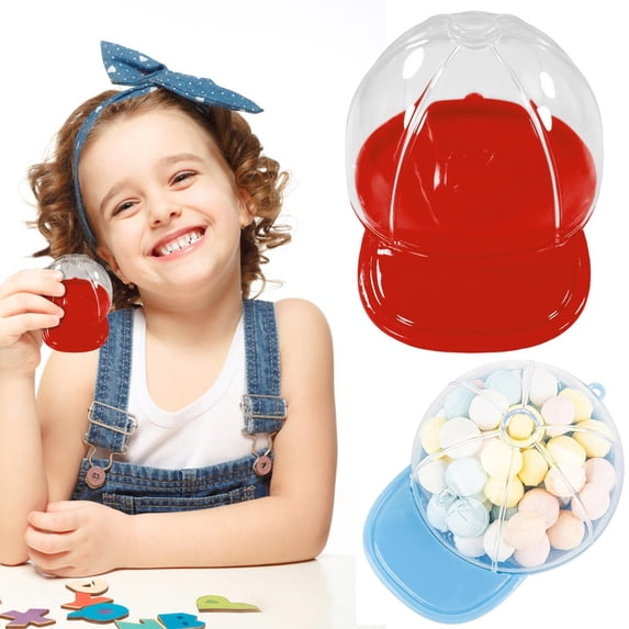 Baseball Cap Shaped Candy Box, 2" Novelty Gift Packaging with Snap Lock ...
