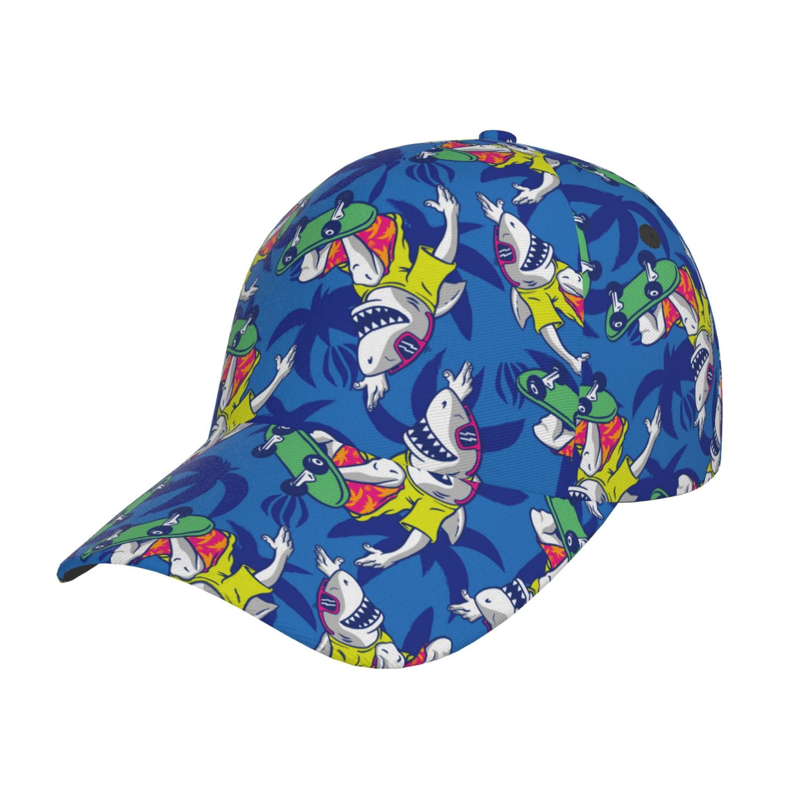 Baseball Cap - Sharks Skateboarding With Palm Adjustable Size Hats for ...