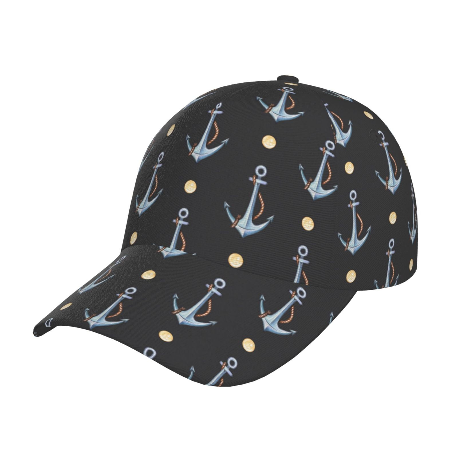 Baseball Cap - Ship Anchors Rope Black Cool Adjustable Size Hats For ...