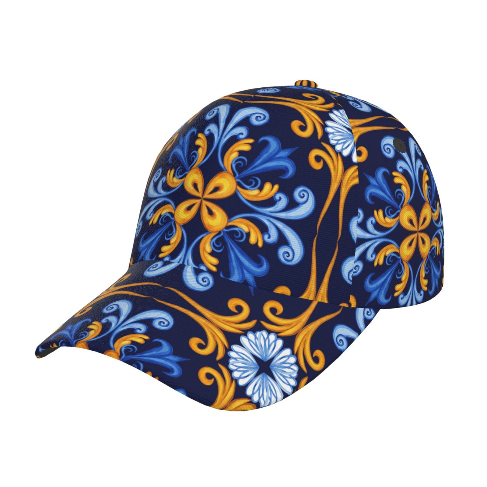 Baseball Cap, Sicilian blue pattern Moroccan style Trucker Hats Women ...