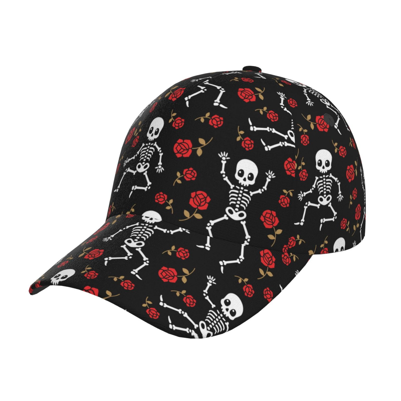 Baseball Cap, Skeleton With Roses Sun Hats For Men Women, Adjustable ...