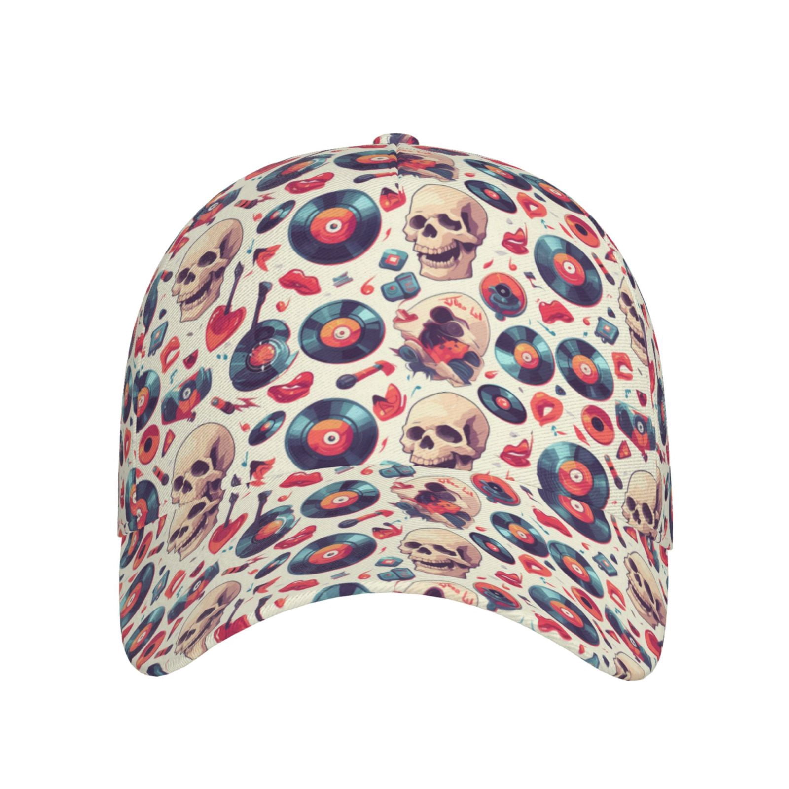 Baseball Cap, Skull Guitar Record Lips Trucker Hats Women Dad Hat For ...