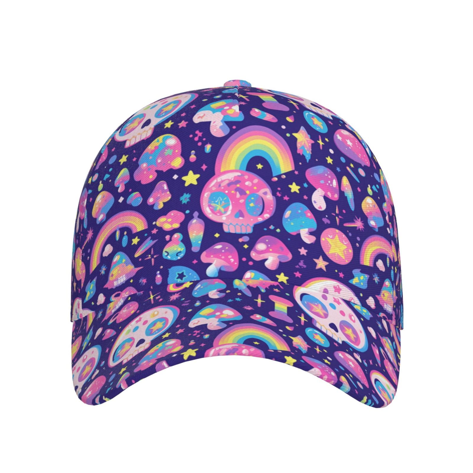Baseball Cap, Skull Mushroom Rainbow Trucker Hats Women Dad Hat For ...