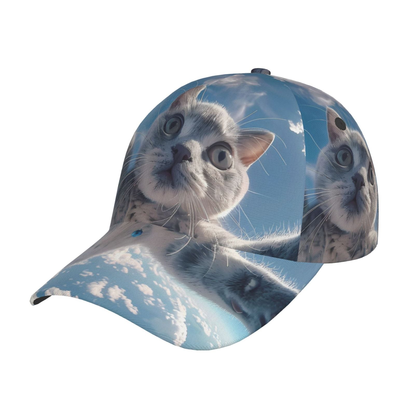 Baseball Cap - Skydiving Cat Fisheye View Hats for Men Women Low ...