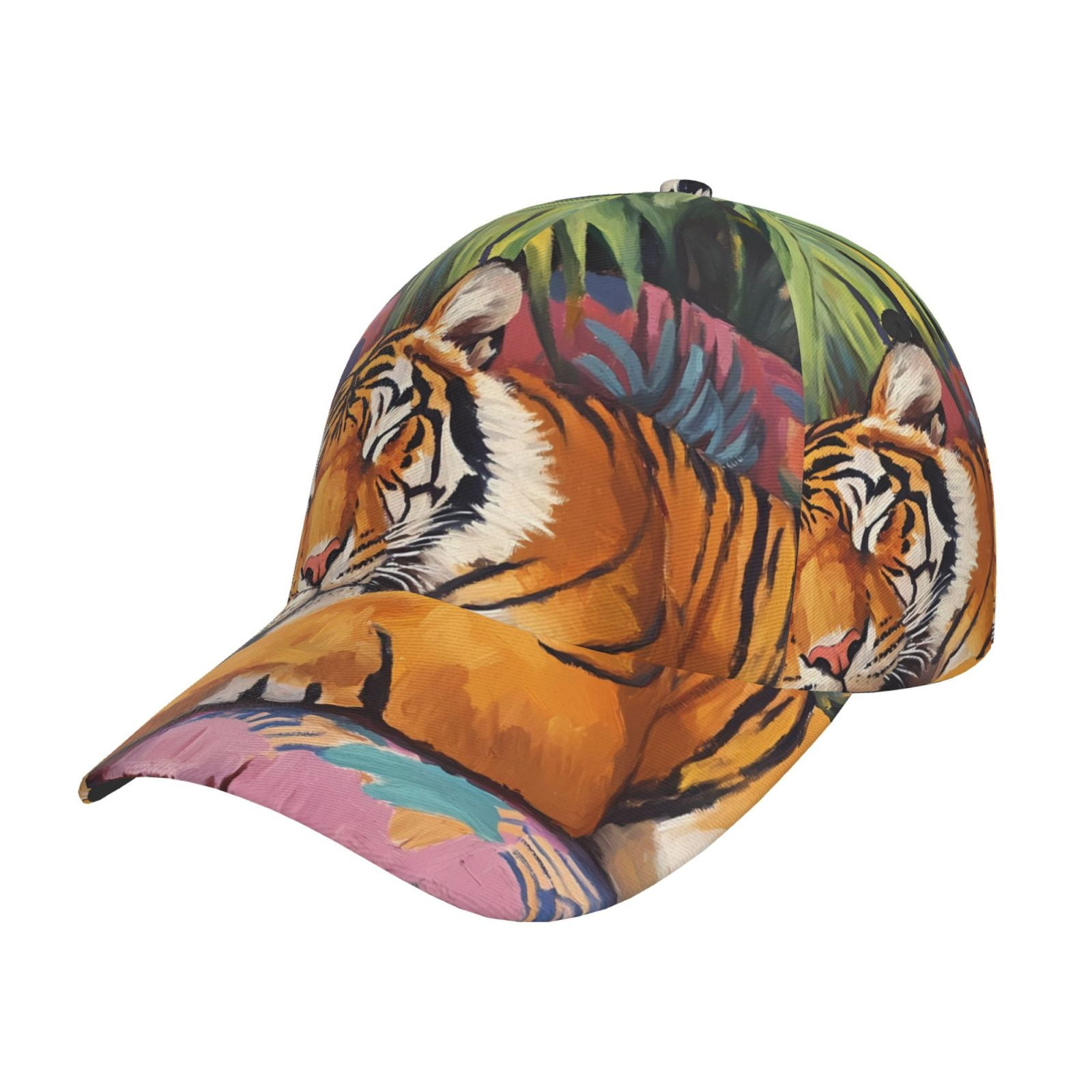Baseball Cap - Sleeping Tiger On Couch Adjustable Size Hats for Men and ...