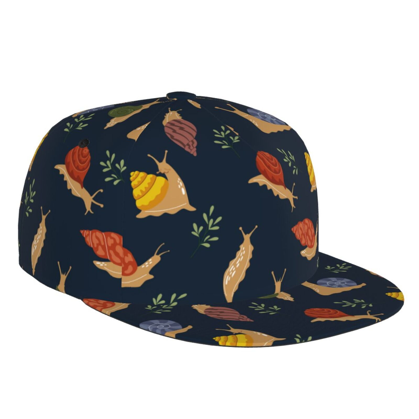 Baseball Cap - Snail Leaf Print Black Hats for Men/Women Low Profile ...