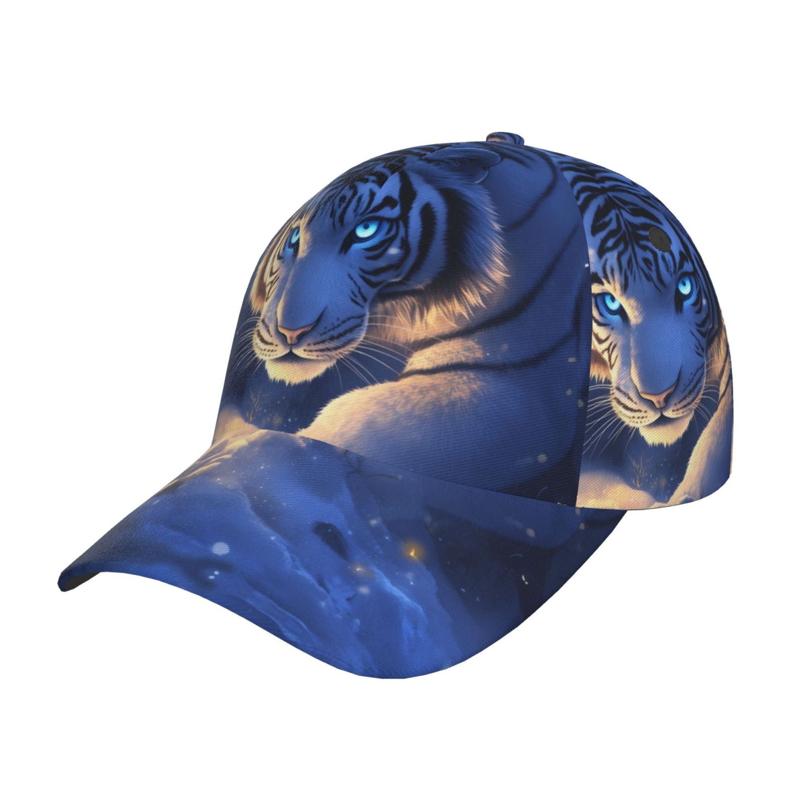 Baseball Cap - Snowy White Tiger Prowling Adjustable Size Hats for Men ...