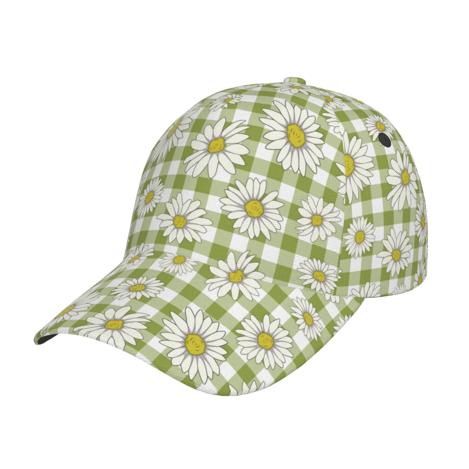 Baseball Cap, Square Texture Daisies Flowers Hats For Men Women Low ...