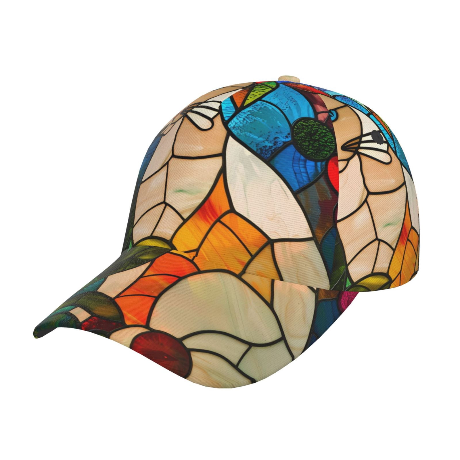 Baseball Cap - Stained Glass Cat Art Adjustable Size Hats For Men And ...