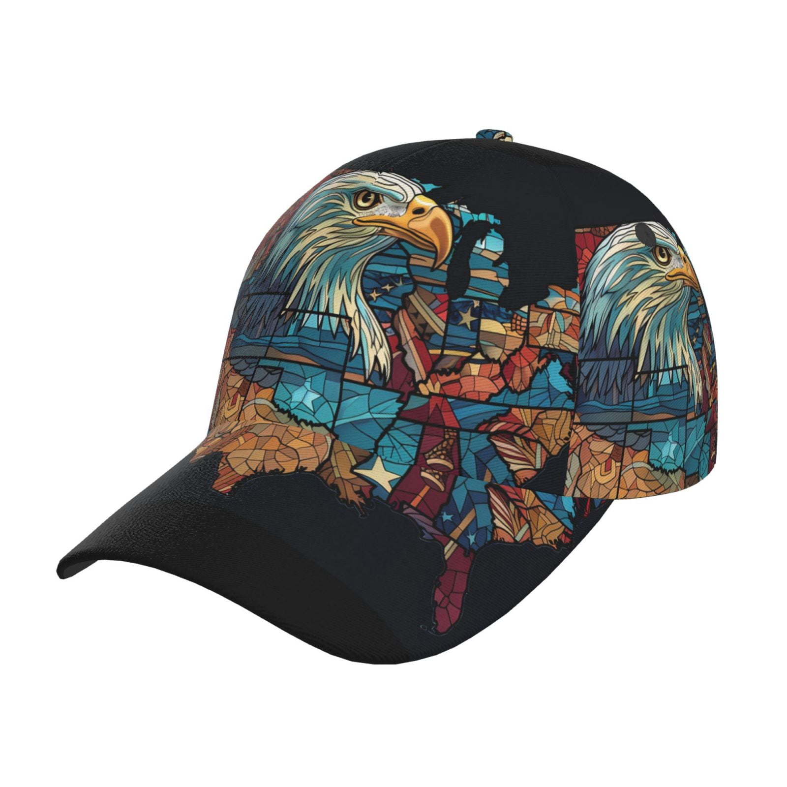 Baseball Cap, Stained Glass Eagle USA Sun Hats for Men Women ...