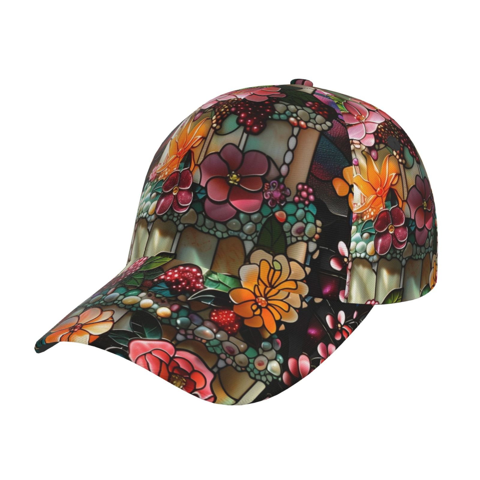 Baseball Cap, Stained Glass Floral Cake Sun Hats for Men Women ...
