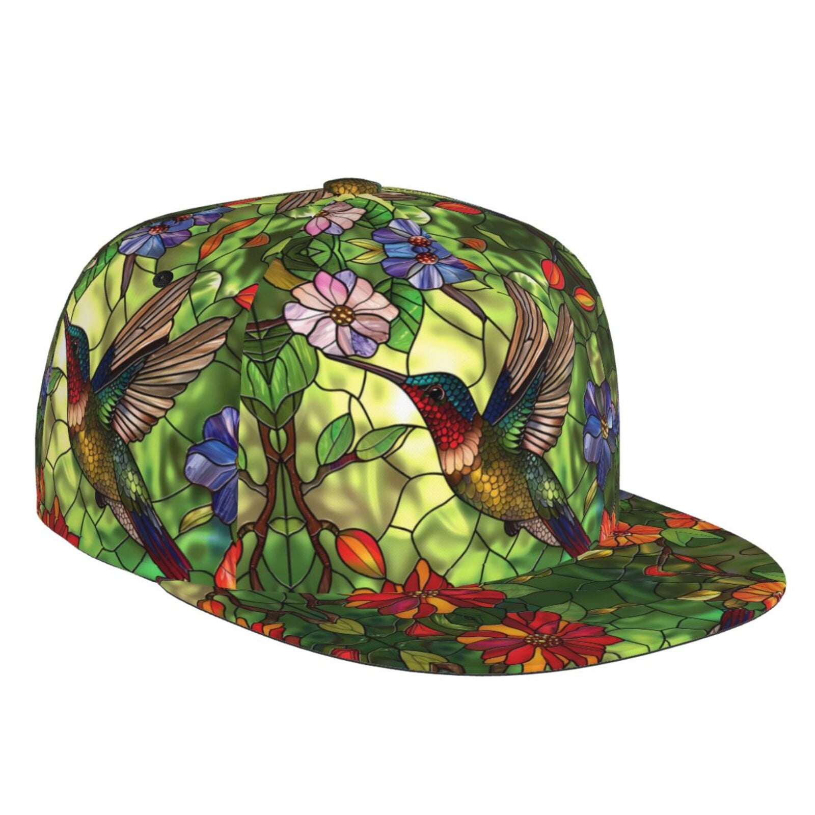 Baseball Cap - Stained Glass Hummingbird Art Hats for Men/Women Low ...