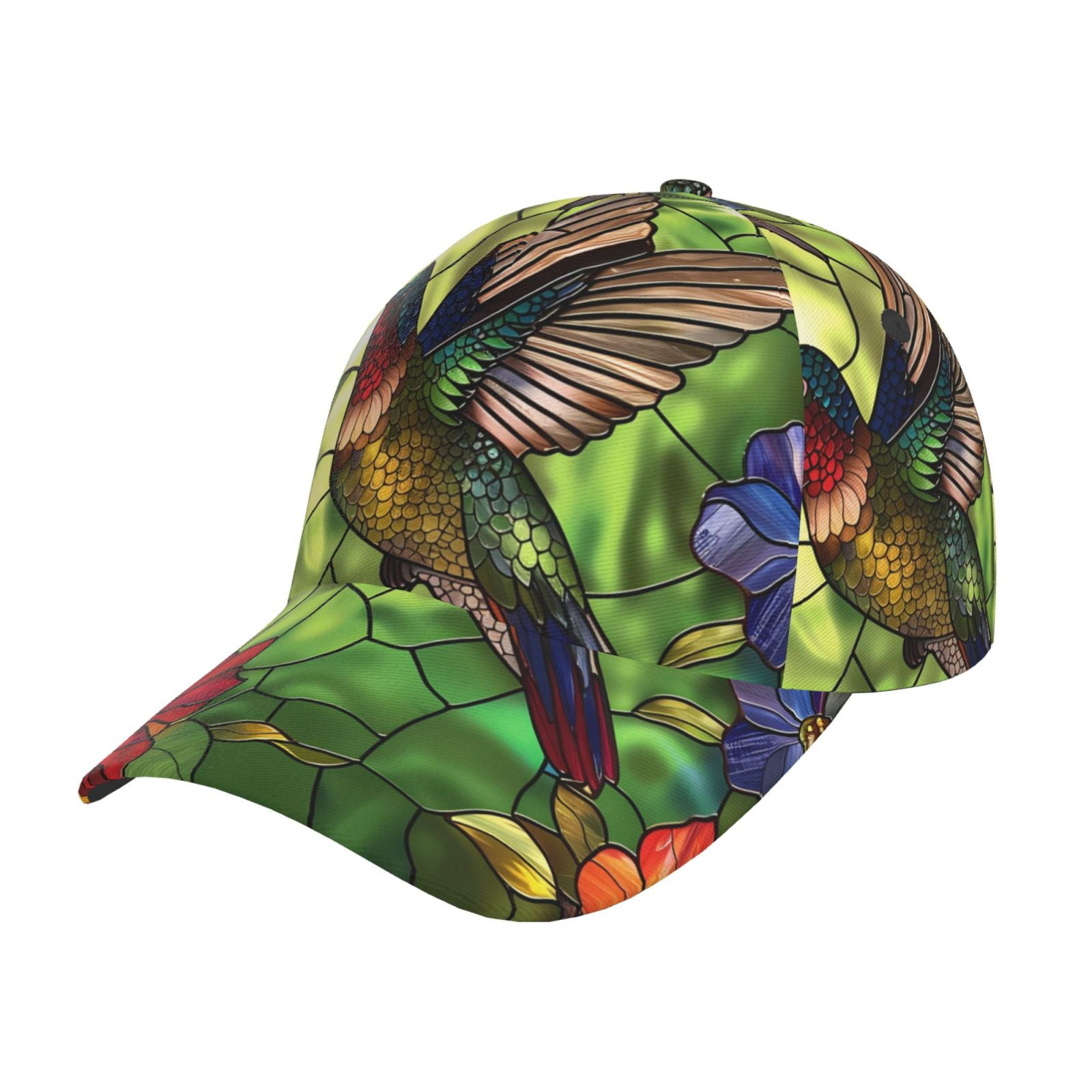 Baseball Cap - Stained Glass Hummingbird Art Hats for Men Women Low ...