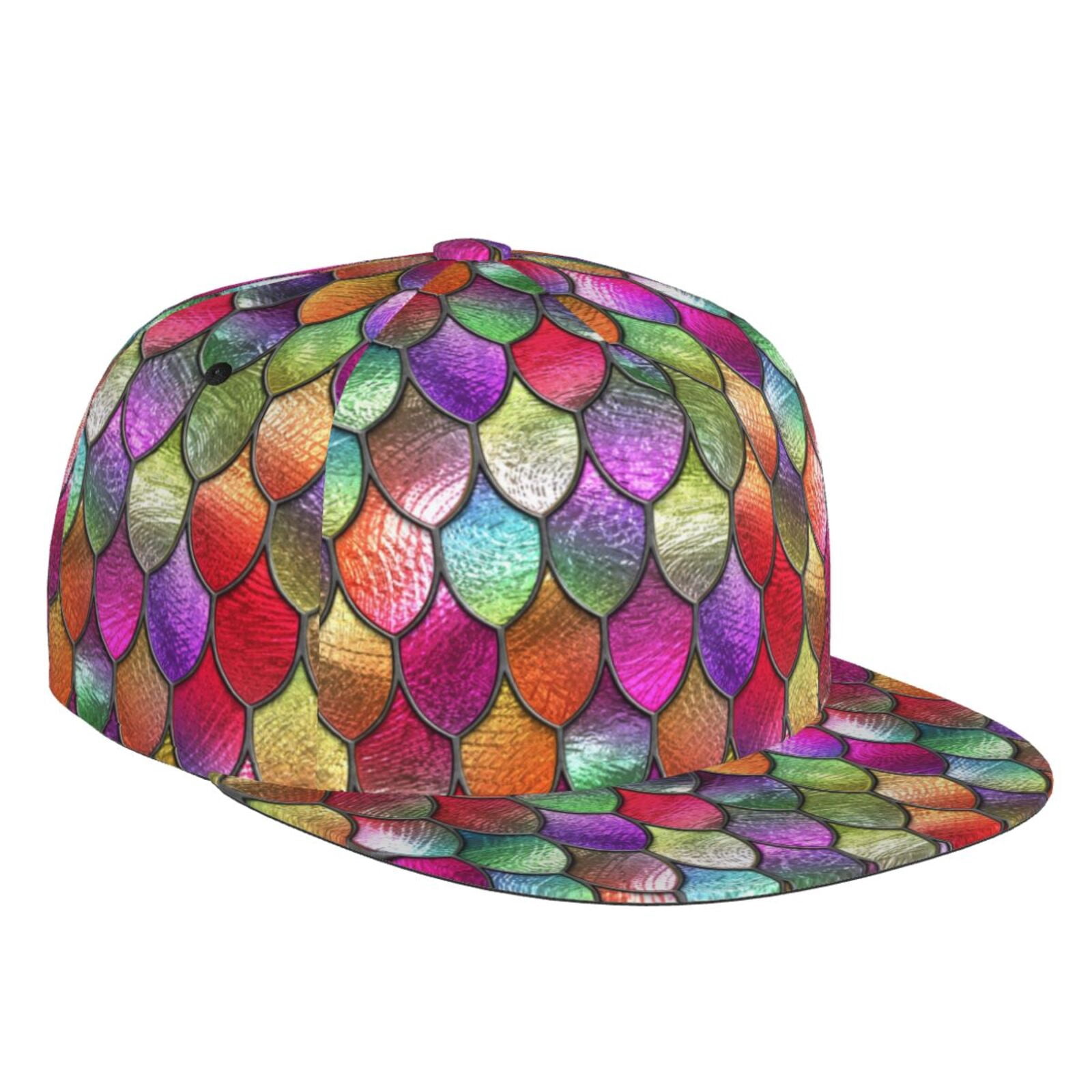 Baseball Cap - Stained glass Rainbow fish scales Hats for Men/Women Low ...
