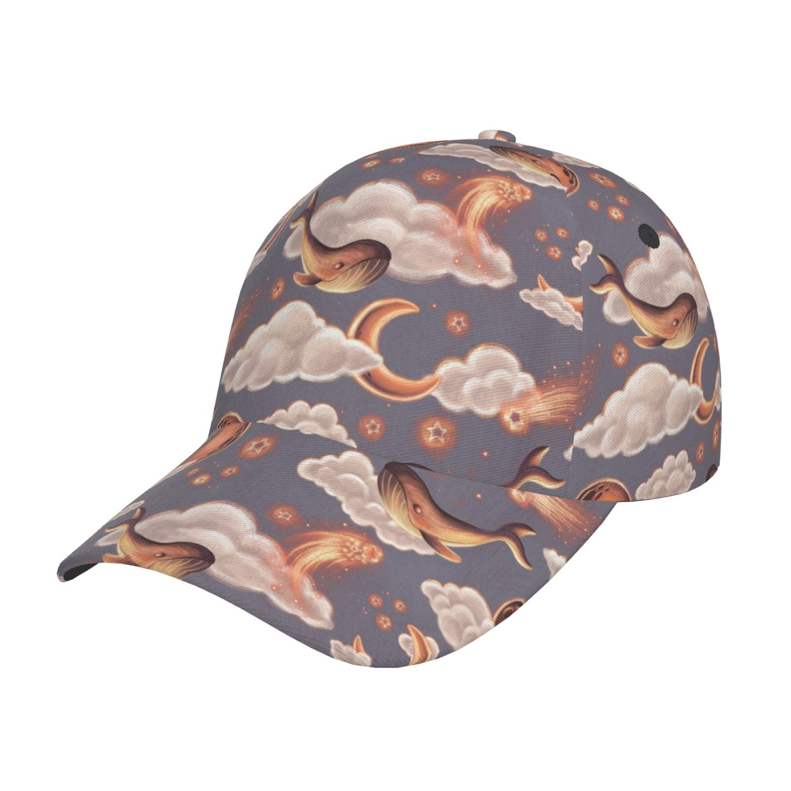 Baseball Cap, Star moon clouds Whales texture Trucker Hats Women Dad ...