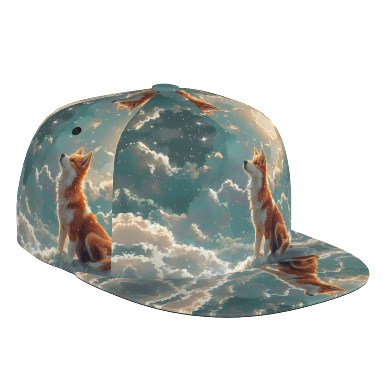 Baseball Cap Starry Sky Cloud Fox Flat Brim Hats for Men and Women ...