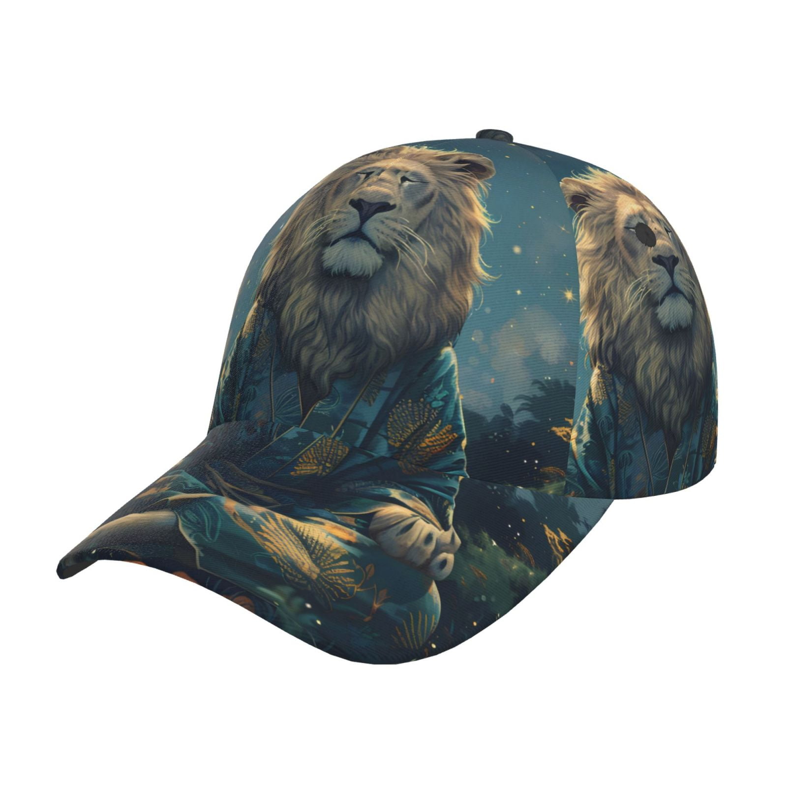 Baseball Cap - Starry Sky Meditating Lion Hats for Men Women Low ...